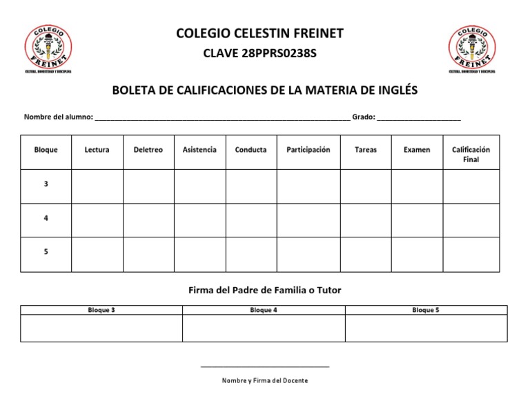 Boleta Inglés