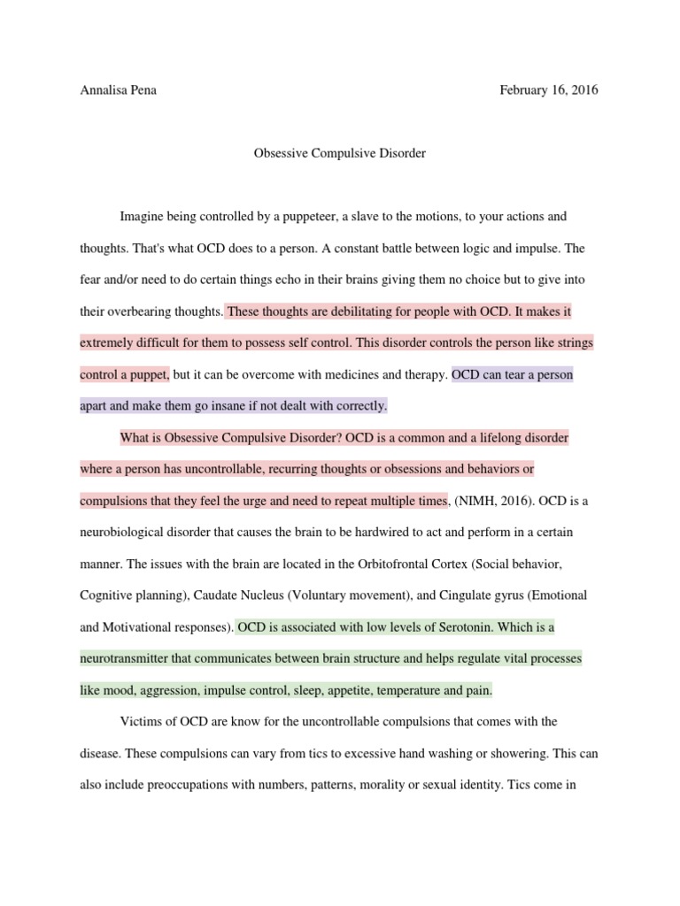 Ocd Paper | PDF | Obsessive–Compulsive Disorder | Neuroscience