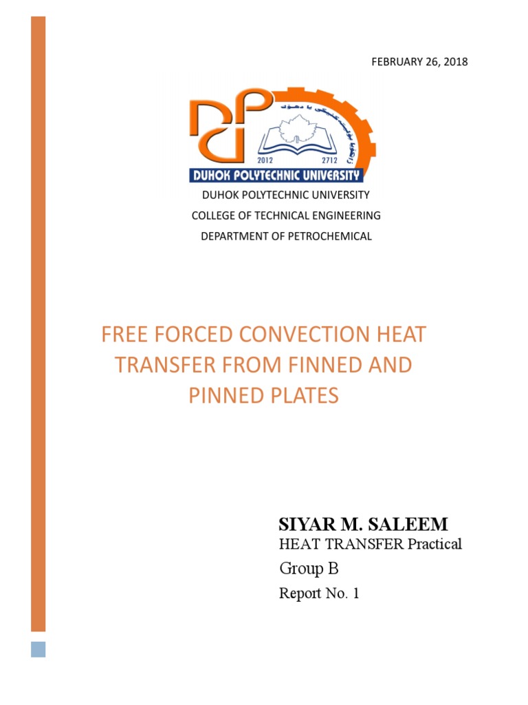 Heat Transfer Lab Report 1 2 | PDF | Heat Transfer | Convection