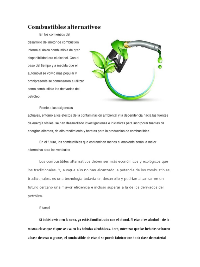 Combustibles Alternativos | PDF | Combustible de etanol | Biodiésel
