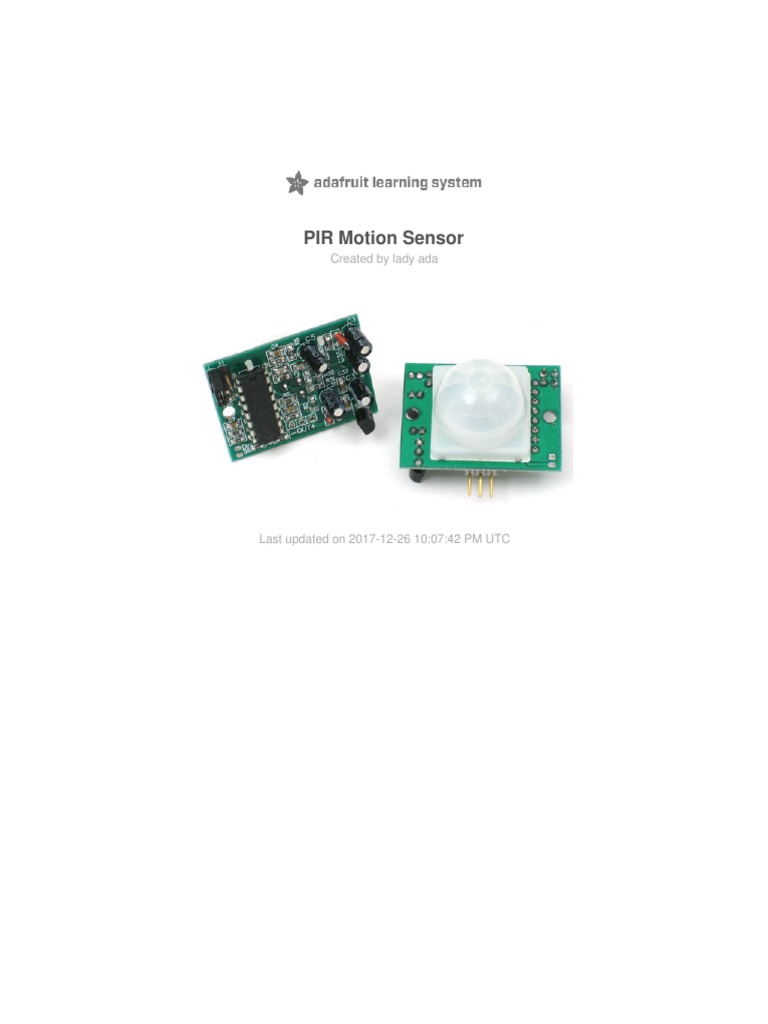 Pir Passive Infrared Proximity Motion Sensor | PDF | Infrared | Lens ...