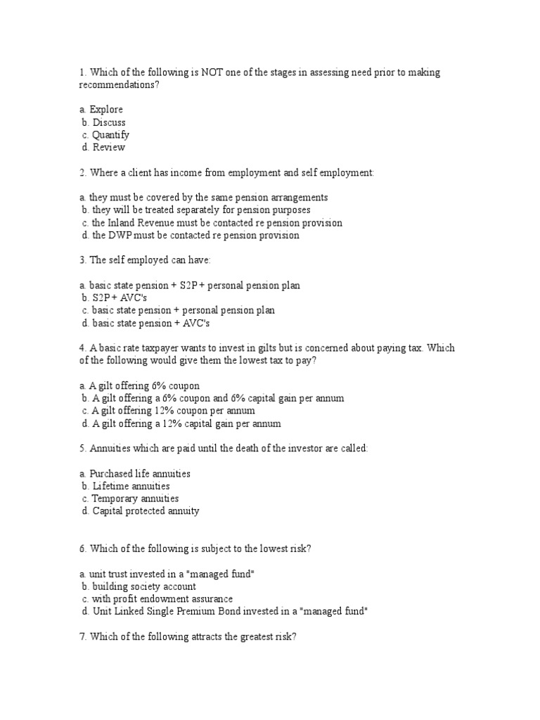 CEMAP Question Paper | PDF | Pension | Mortgage Loan