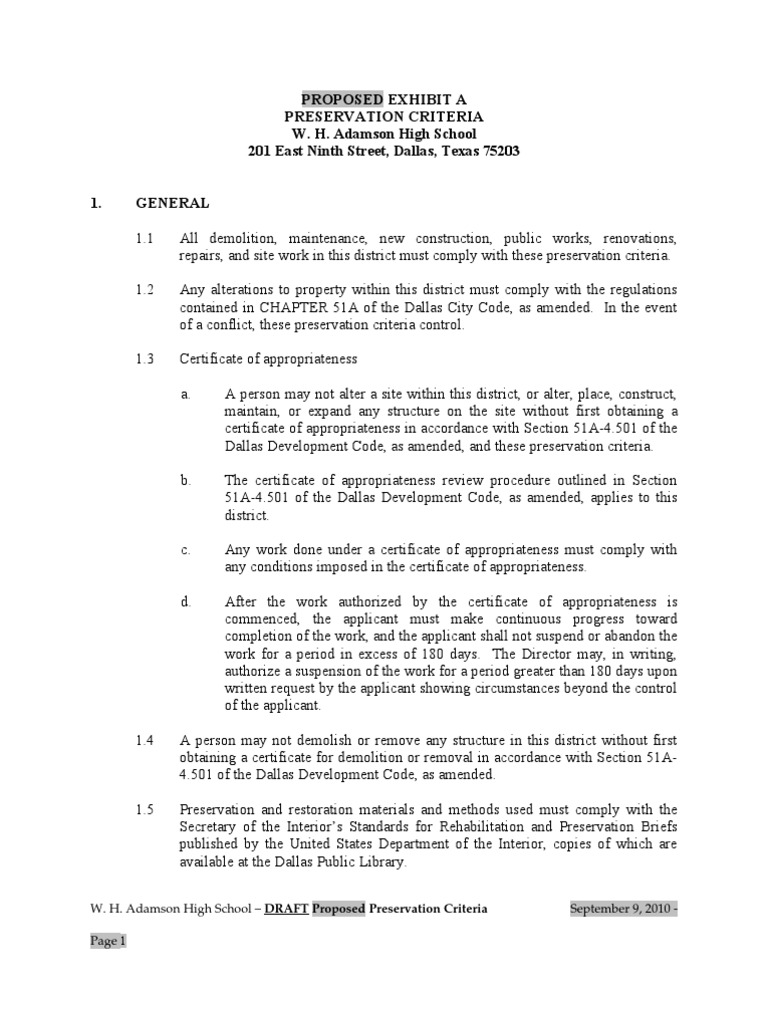 Adamson Preservation Criteria DRAFT 090910 | PDF | Porch | Window