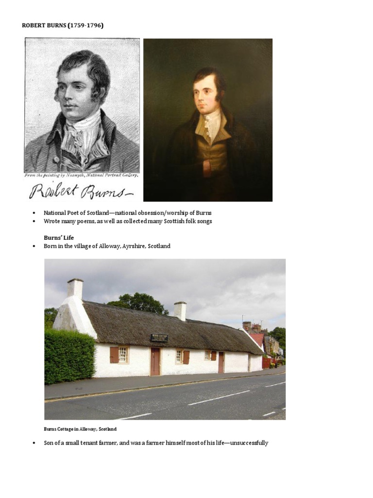 Burns Biography With Pics | Download Free PDF | Robert Burns