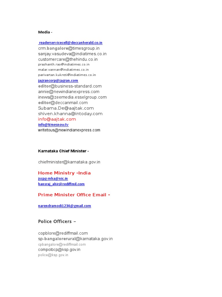 Email Ids | PDF | Business