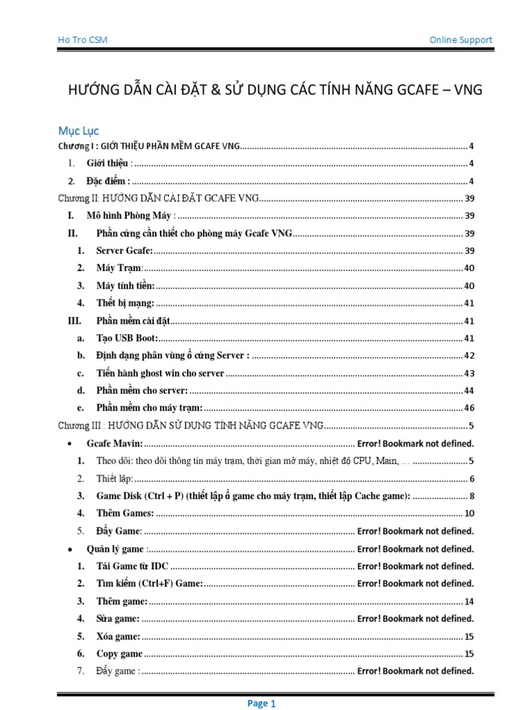 Tài Liệu Gcafe - Ver2.0 | PDF