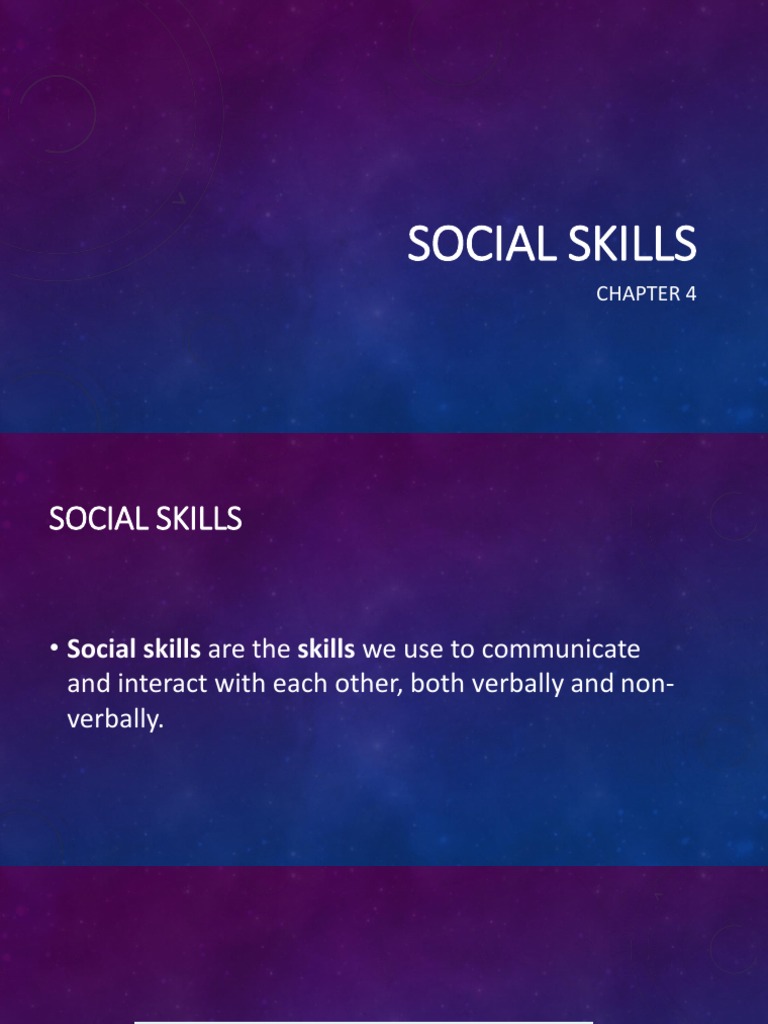 Lesson 4 SOCIAL SKILLS | PDF | Social Skills | Nonverbal Communication