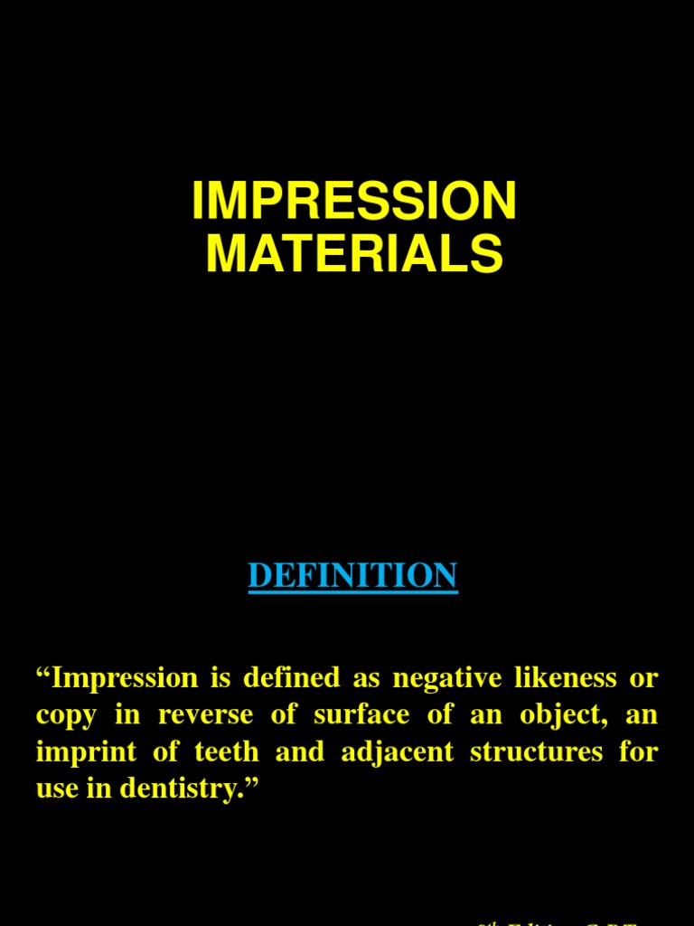 Impression Compound in Dentistry | PDF | Chemistry | Materials