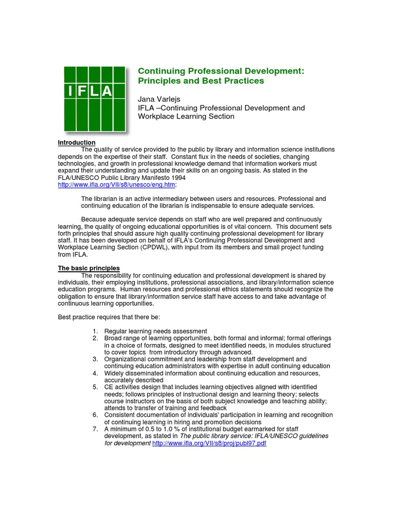 Continuing Professional Development | PDF | Educational Assessment ...