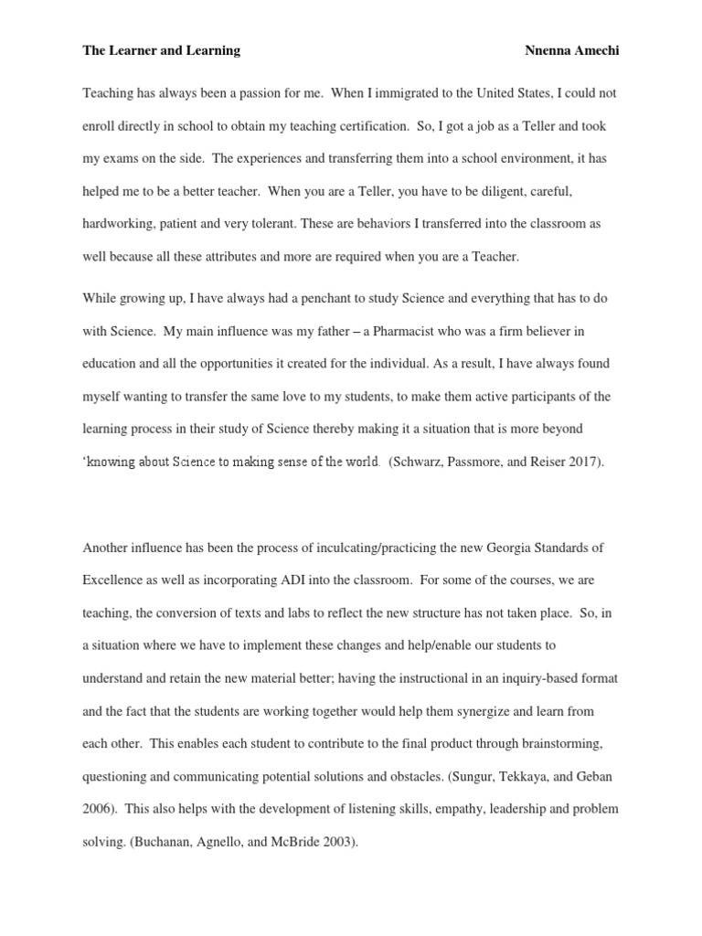 The Learner and Learning | PDF | Inquiry Based Learning | Teachers