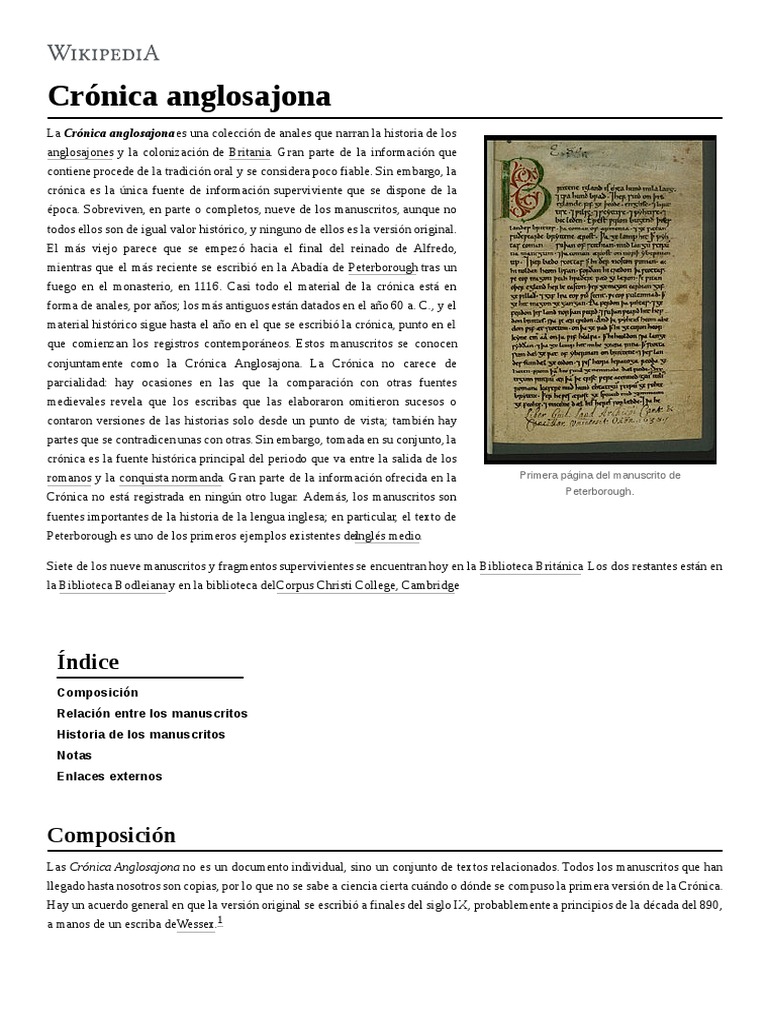 Crónica Anglosajona | PDF | Inglaterra medieval | Inglaterra anglosajona