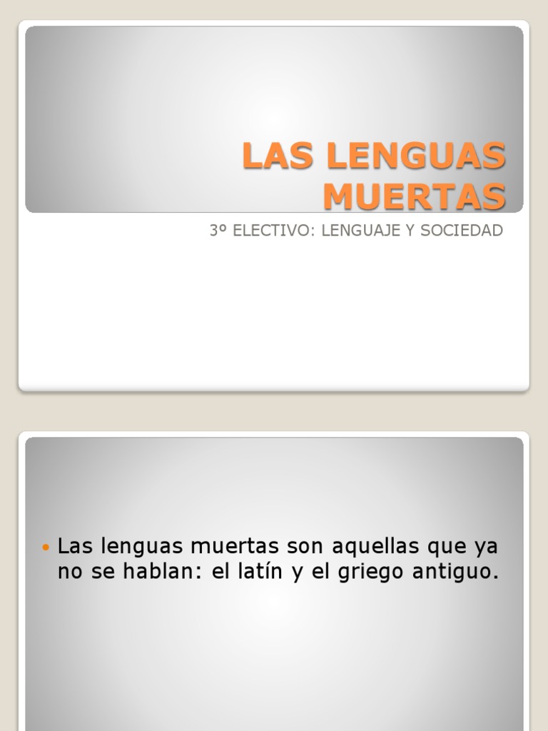 Las Lenguas Muertas | PDF | latín | Lengua griega