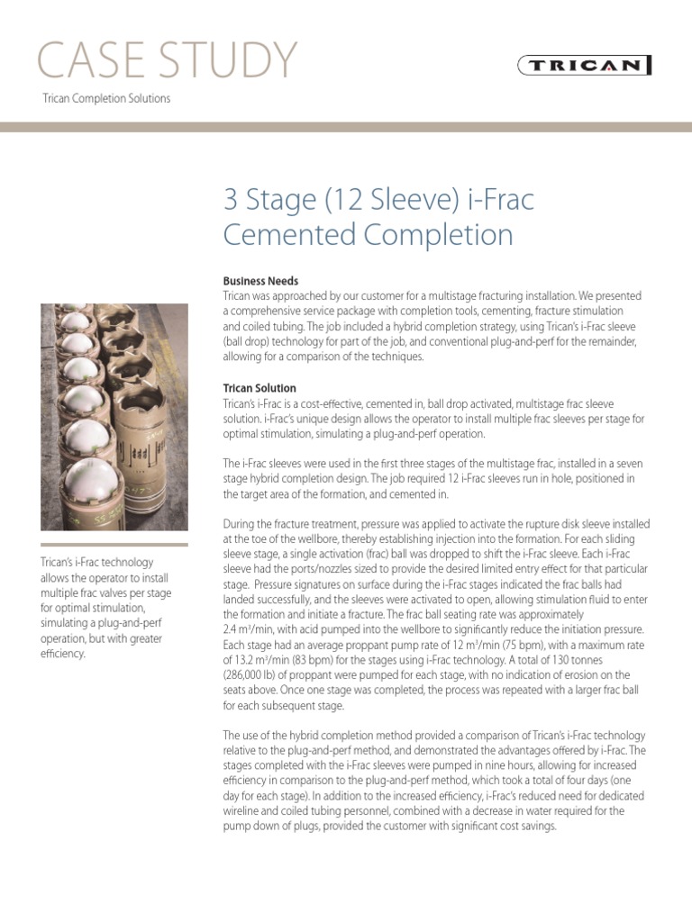 522 - Trican CaseStudy 3stage 12sleeves iFracCEM Completions FINAL PDF | PDF | Hydraulic ...