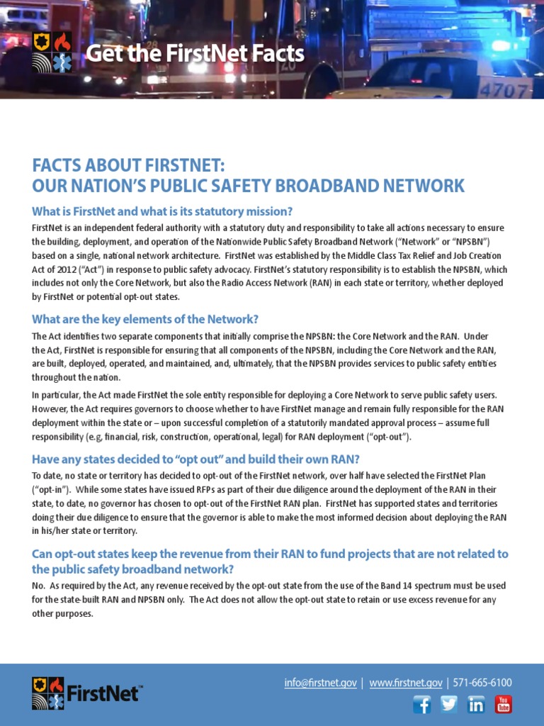 The FirstNet Facts | PDF | Federal Communications Commission | Public Sphere