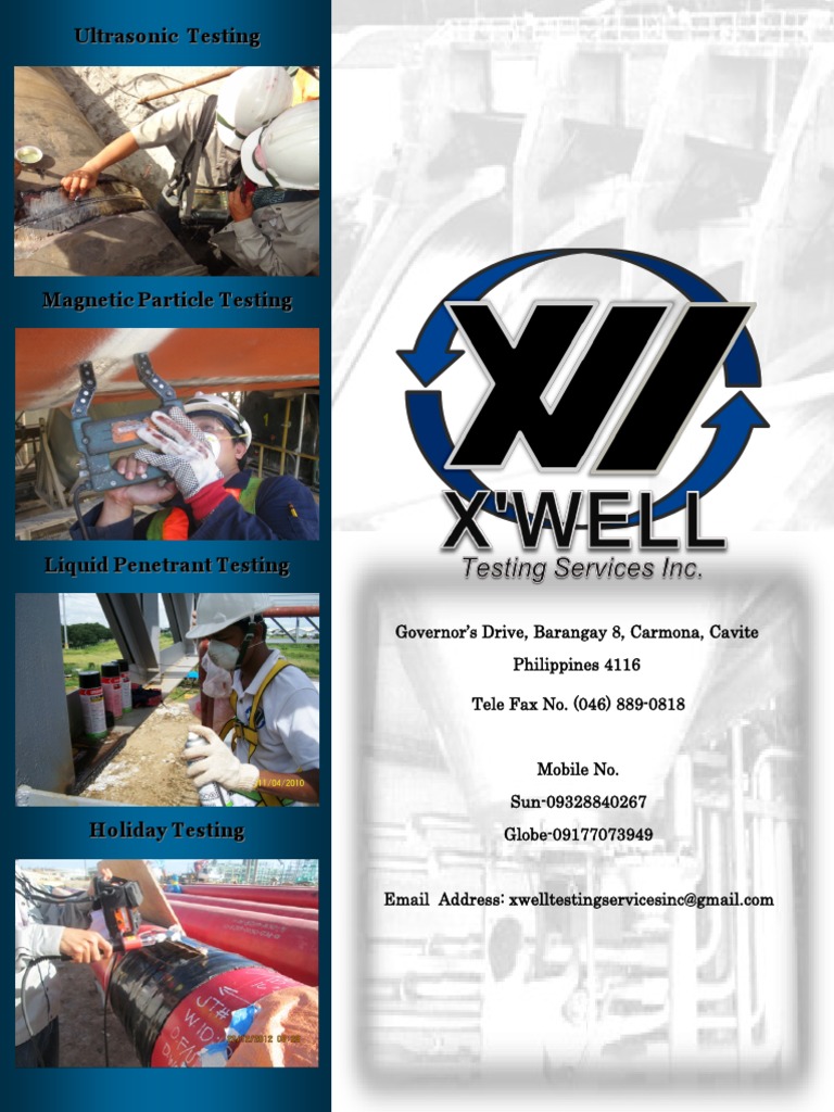 X'WELL Testing Services Overview | PDF | Nondestructive Testing | Concrete