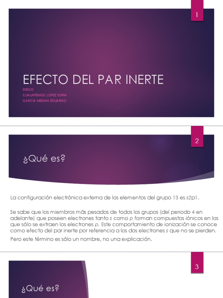 Efecto Del Par Inerte | PDF