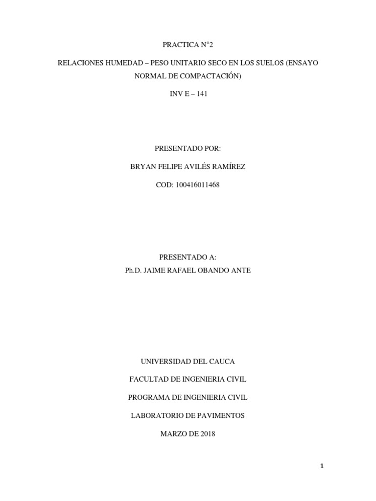 Determinación de Curva de Compactación | PDF | Densidad | Laboratorios