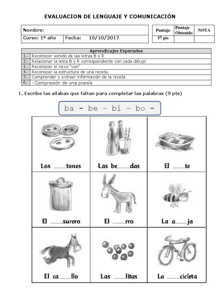 Letras R y B Poema | PDF