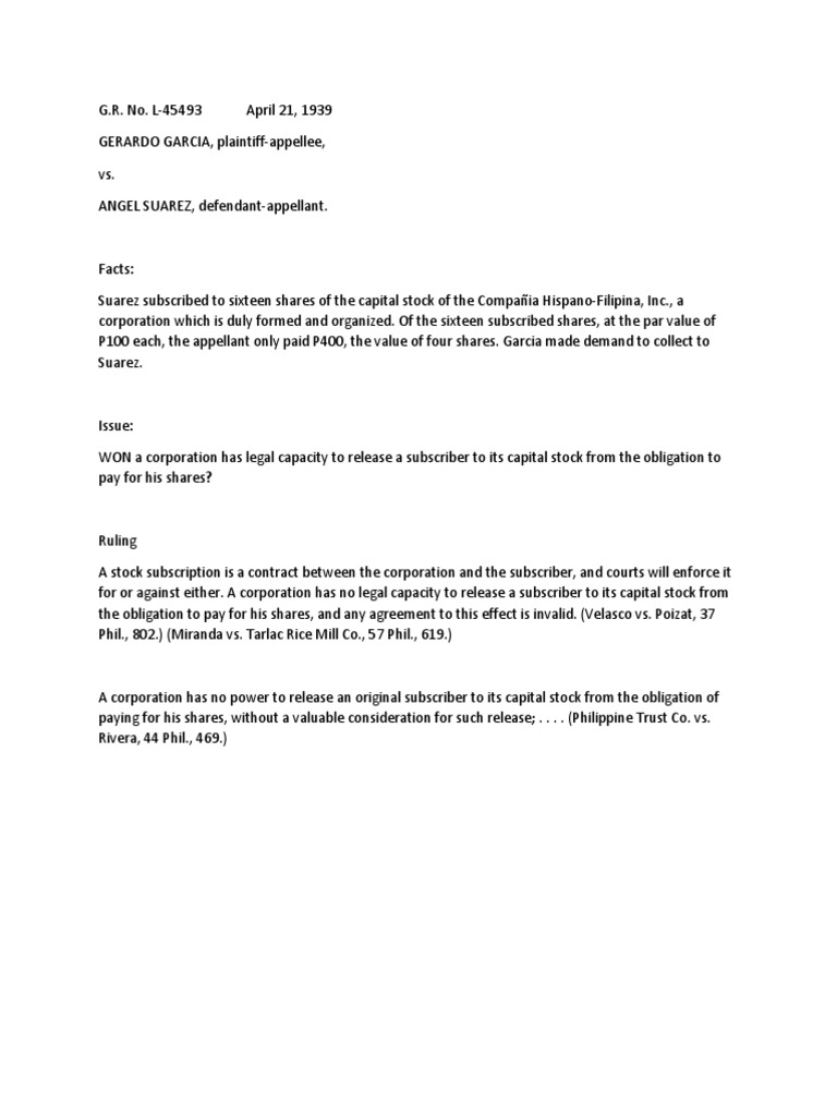 Apocado and Garcia Case | PDF | Employment | Stocks