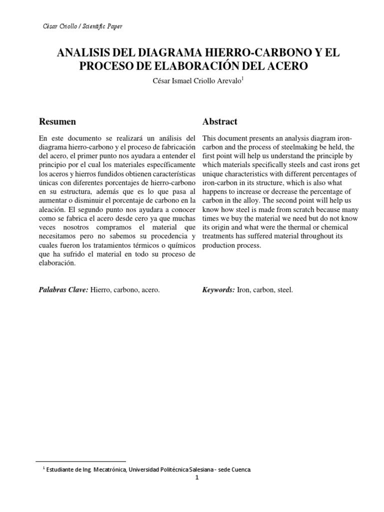 Analisis Diagrama Hierro Carbono | Descargar gratis PDF | Hierro | Acero