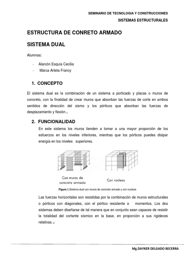 Sistema Dual en Estructuras de Concreto | PDF | Rigidez | Ingeniería ...