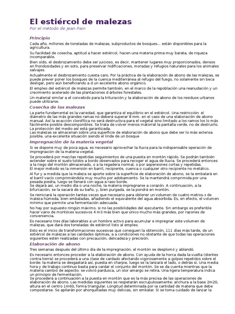 Compost de Malezas - Méthode de Jean Pain | PDF | Estiércol | Fertilizante