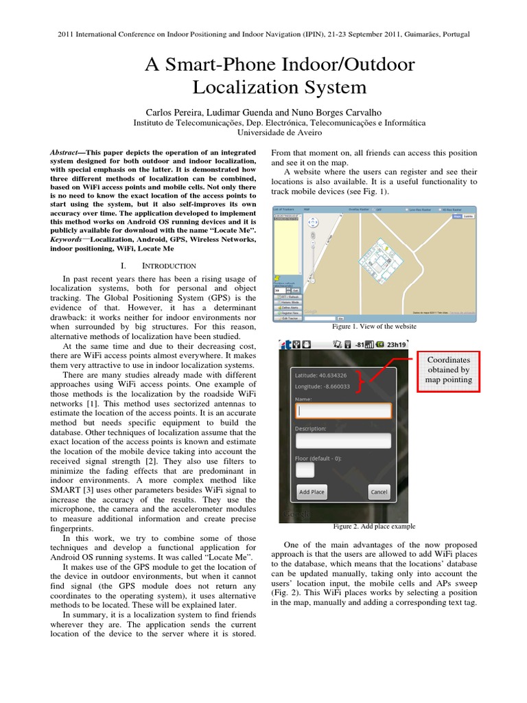 LocateMe Indoor e Outdoor | PDF | Wi Fi | Global Positioning System