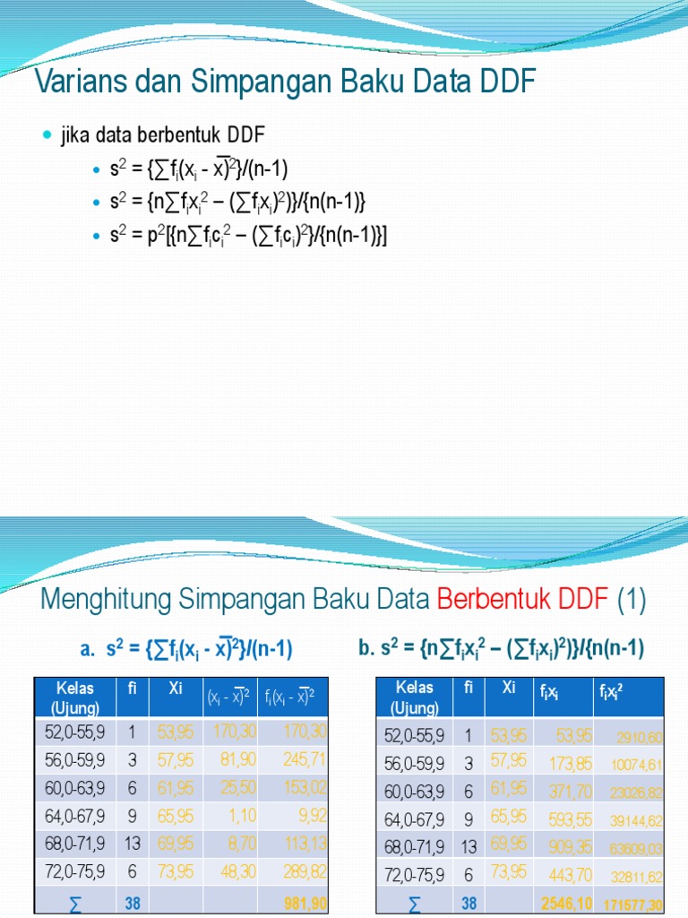 Varians Dan Simpangan Data DDF | PDF
