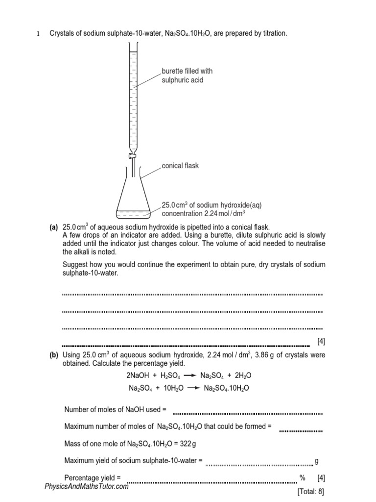 Stoichiometry 5 QP | PDF | Chlorine | Hydroxide