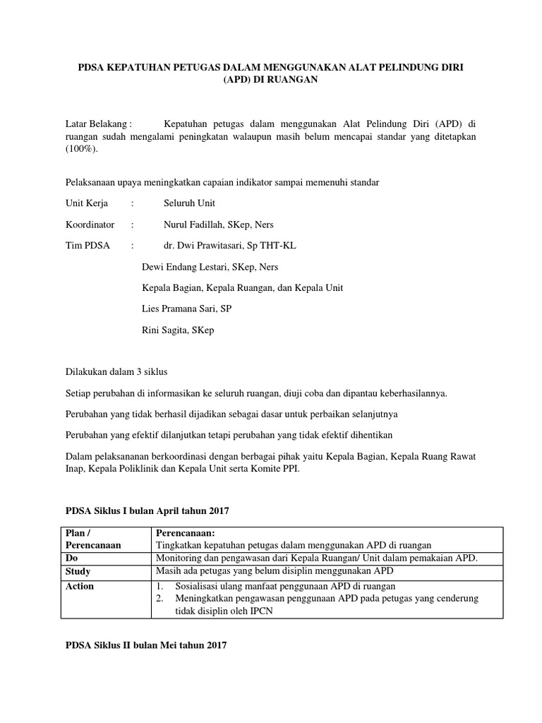 Contoh Laporan Pdsa | PDF
