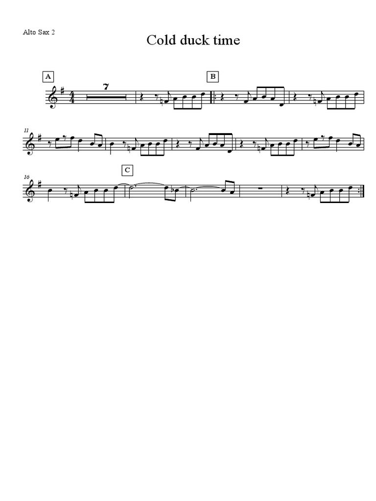 Cold Duck Time - Alto Sax 2 | PDF