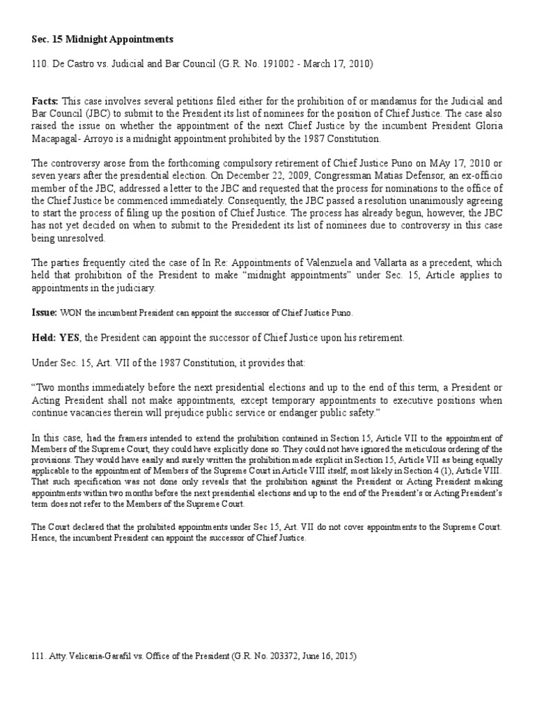 Sec. 15 Midnight Appointments | Download Free PDF | Government ...