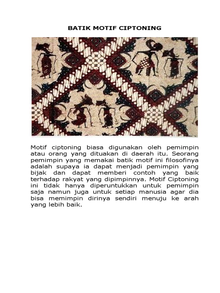 Batik Motif Ciptoning | PDF