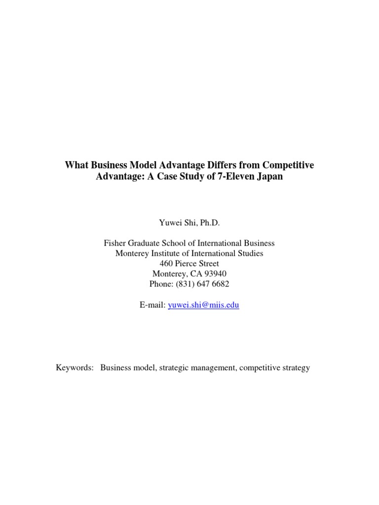 What Business Model Advantage Differs From Competitive Advantage: A ...