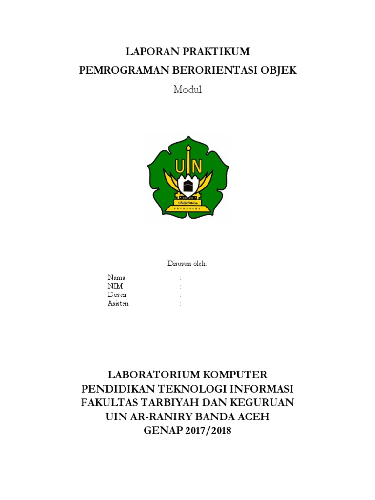 Format Laporan Praktikum - Pemrograman Berorientasi Objek | PDF