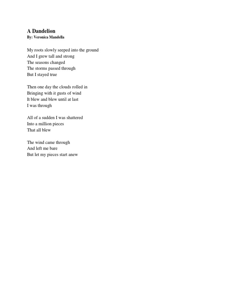 A Dandelion Poem | PDF