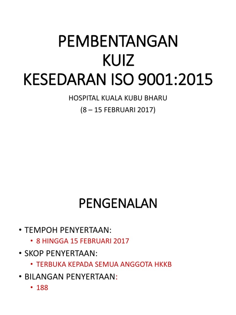 Pembentangan Kuiz ISO | PDF