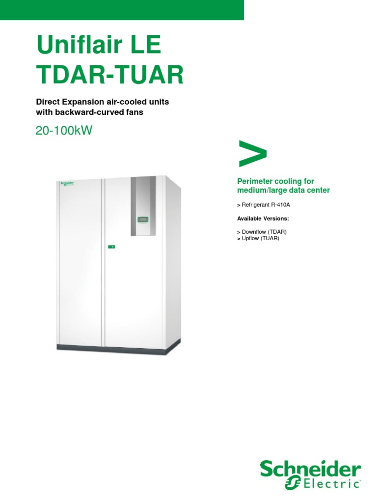 Uniflair TDAR-TUAR Cooling Systems Manual | PDF | Heat Exchanger ...