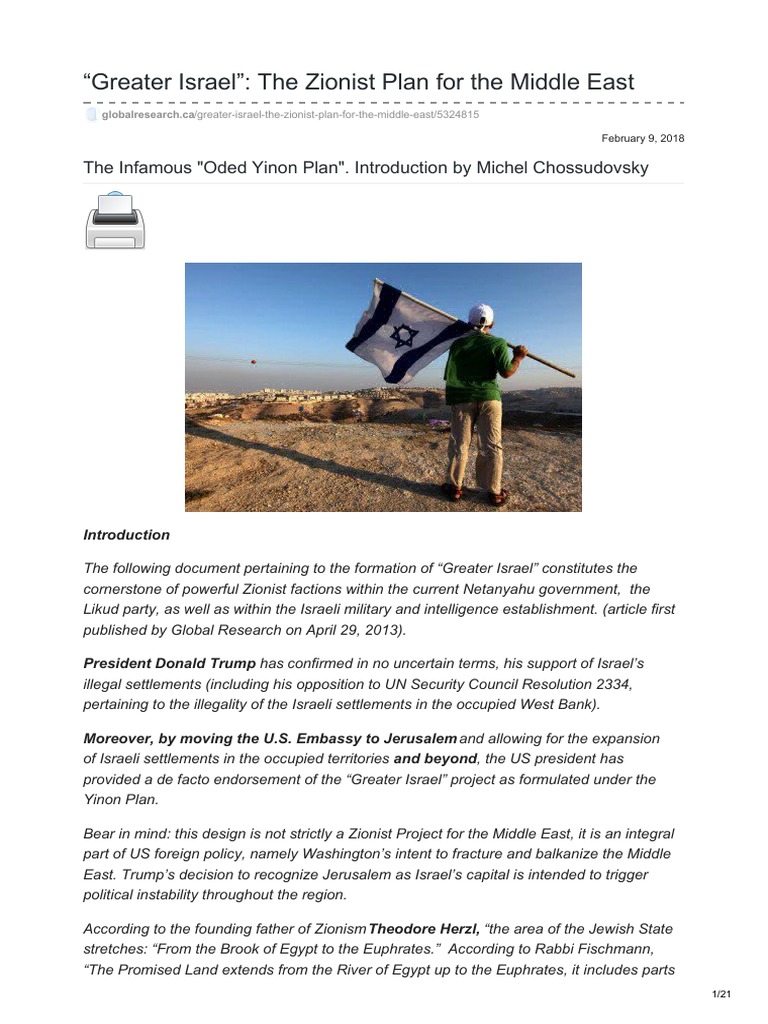 Greater Israel The Zionist Plan For The Middle East | PDF | Israel ...
