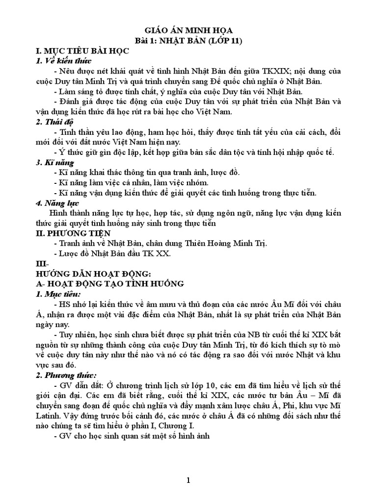 Bài 1 - Nhật Bản hoàn chỉnh.docg | PDF