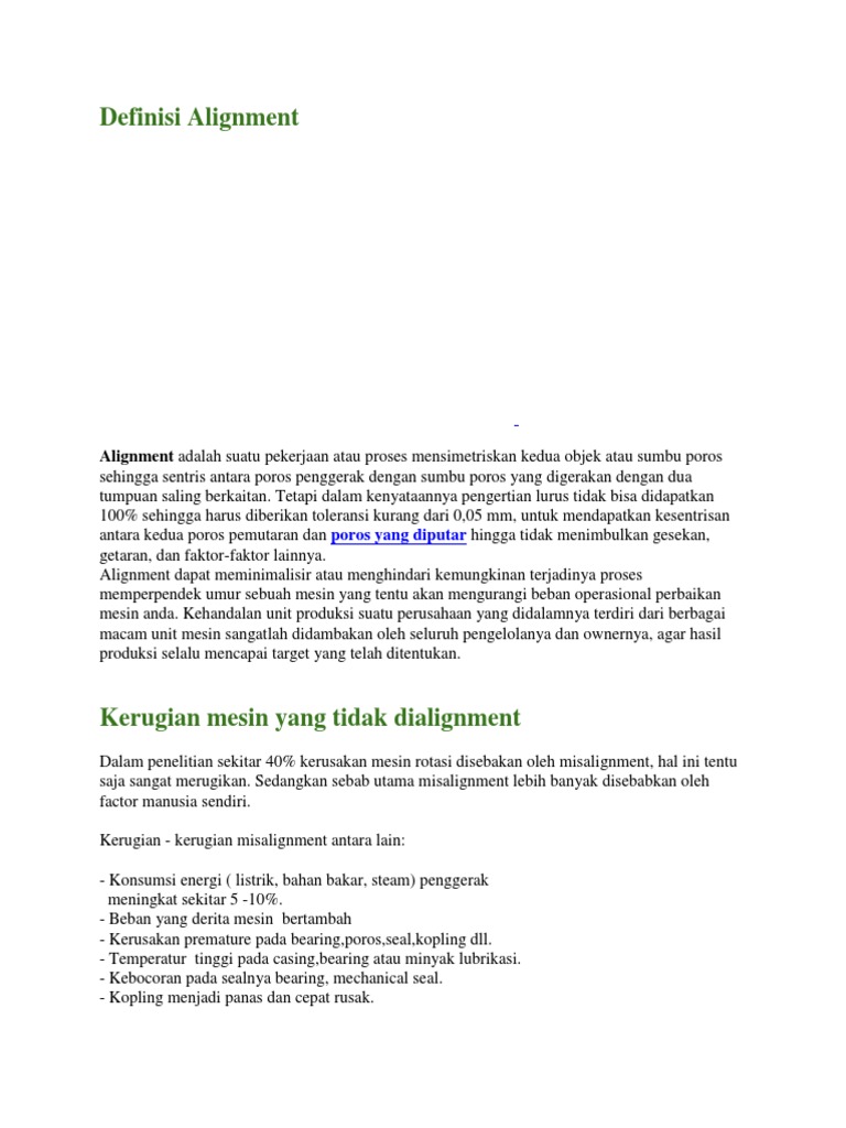 Definisi Alignment | PDF