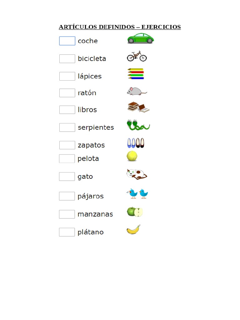 Ejercicios Artículos Definidos | PDF