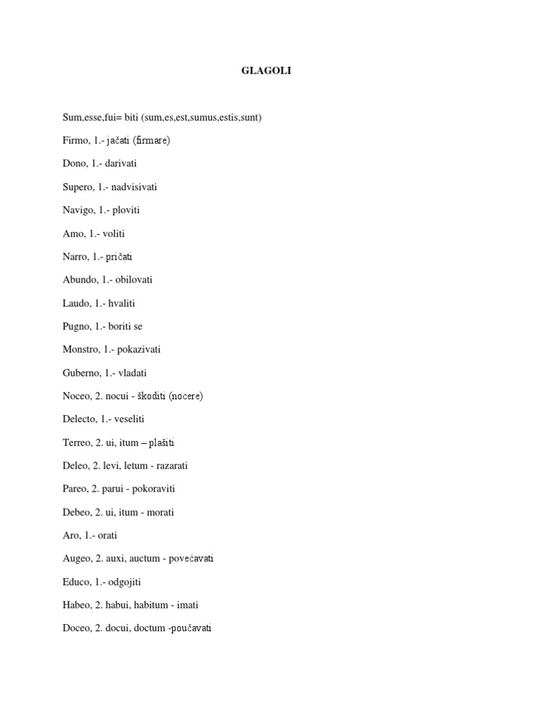Glagoli Elementa Latina | PDF