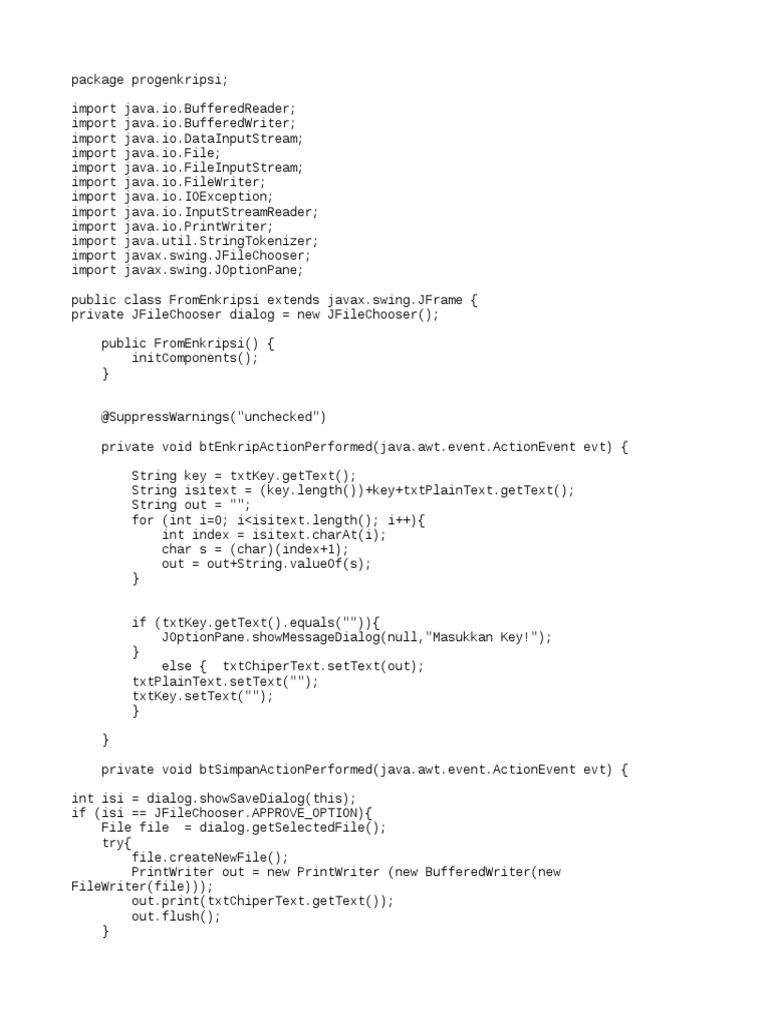 Source Code Aplikasi Kriptografi | PDF | Computer Programming ...