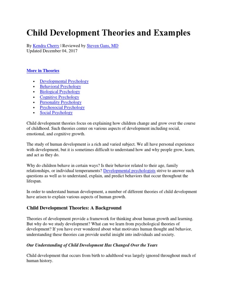 Child Development Theories and Examples | Child Development ...