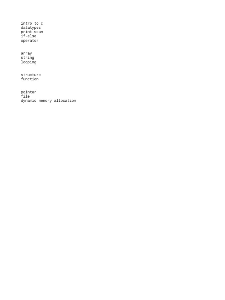 C Programming Guide - Data Types, Loops, Functions & More | PDF