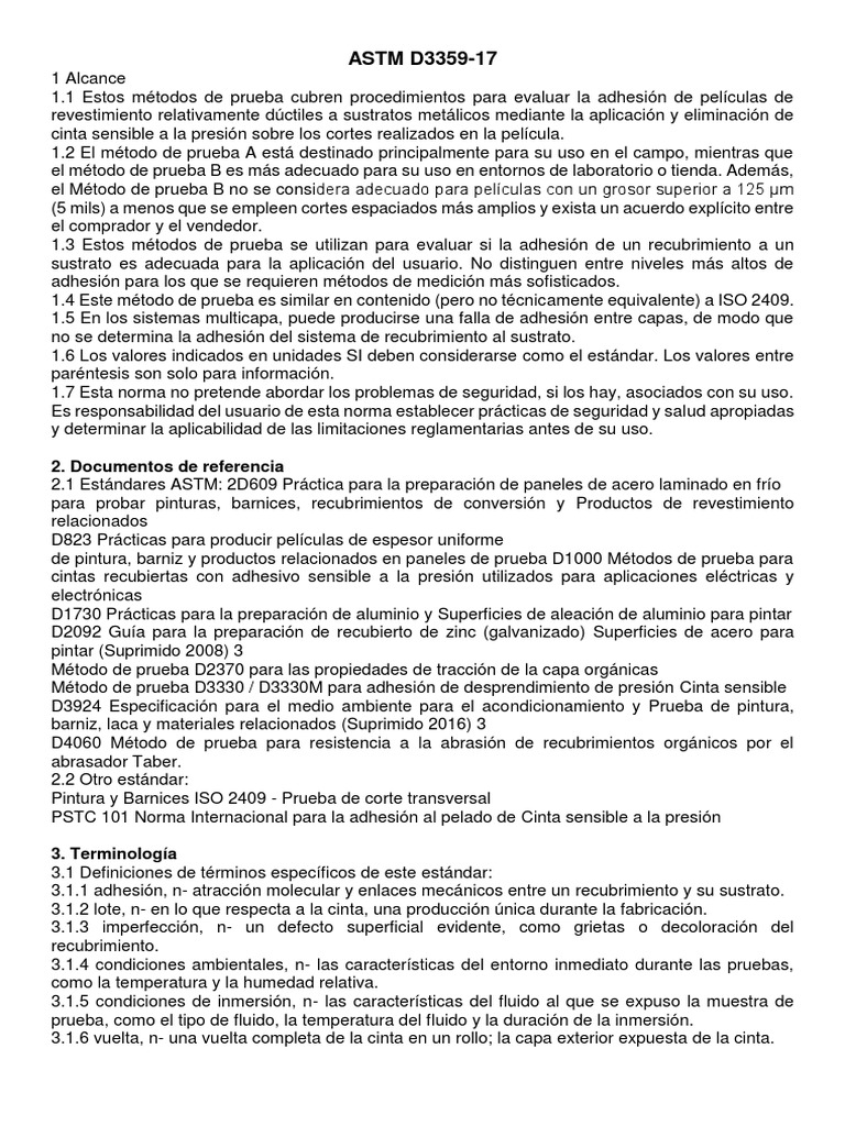 Norma Astm d3359-17 | PDF | Revestimiento | Adhesión