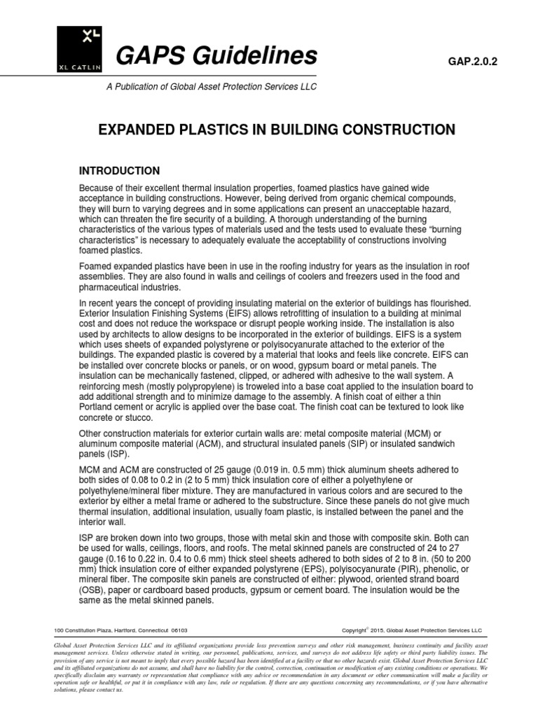 GAPS Guidelines: Expanded Plastics in Building Construction | PDF ...