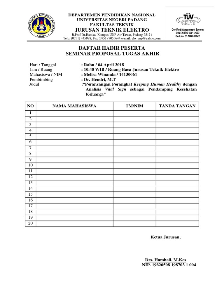 Absensi Seminar | PDF
