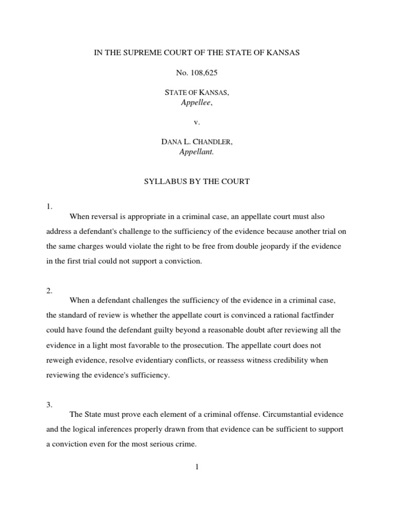 State of Kansas v. Dana Chandler - Reversed and Remanded | PDF ...